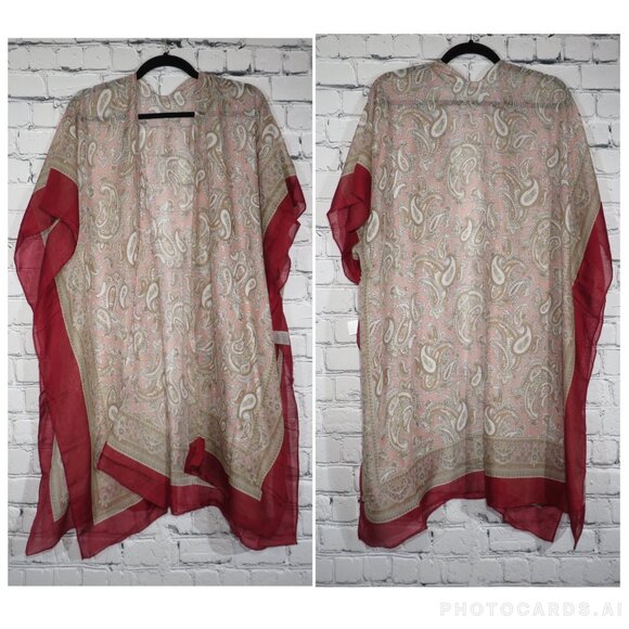 Alona | Swim | Womens Swimsuit Cover Kimono Bohemian Floral Print ...